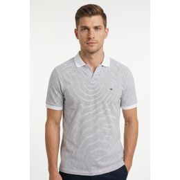 Fynch-Hatton Herren Poloshirt, wei&szlig;, Gr. XL, gemustert, Web, Obermaterial: 100% Baumwolle, Shirts, Regular fit, Kurzarm, casual Stil, mit Logo