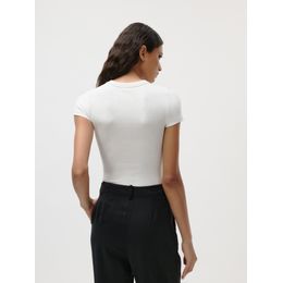 LEGER Damen T-Shirt "Ria, LeGer by Lena Gercke"wei&szlig;, Gr. 34, Jersey, Obermaterial: 47% Baumwolle, 47% Modal, 6% Elasthan, Shirts, schlicht, slim fit