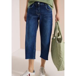 Cecil Damen 3/4-Jeans &raquo;Style Neele&laquo; im Loose Fit - ausgefranste Beinabschl&uuml;sse/mit Stretch blau 34, N-Gr
