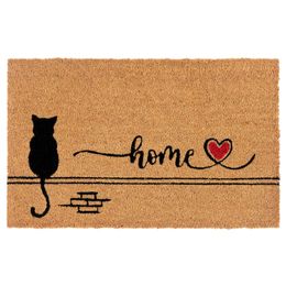 Hanse Home Fu&szlig;matte &raquo;Kokos Cat Home, T&uuml;rmatte&laquo; rechteckig 15 mm H&ouml;he Schmutzfangmatte, Rutschfest, Outdoor, Innen, Au&szlig;en, Kokosmatte, Flur braun Kokos