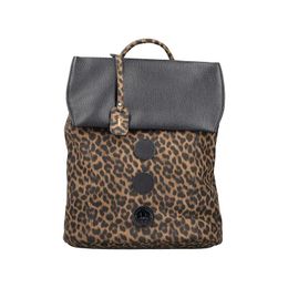 Rieker Damen Cityrucksack Freizeitrucksack, Shoppingrucksack mit bunten Akzenten braun B/H/T: 26cm x 32cm x 13,5cm