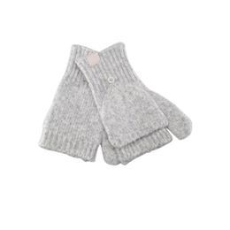 Chillouts Damen Chillouts Strickhandschuhe &raquo;Nadine Glove&laquo; mit Knopfverschlusssystem grau Einheitsgr&ouml;&szlig;e