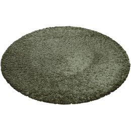 Esprit Hochflor-Teppich &raquo;YOGI ESP-096&laquo; rund 50 mm H&ouml;he flauschiger weicher Flor, Wohnzimmer, Schlafzimmer gr&uuml;n Polyester &Oslash; 200cm 1 Stk., 50mm, &Oslash; 200cm