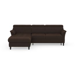 Sit & More sit&more Ecksofa &raquo;Marano L-Form&laquo; inklusive Kopfteilverstellung, optional Schlaffunktion & Bettkasten braun 100% Polyester B/H/T: 257cm x 166cm, Luxus-