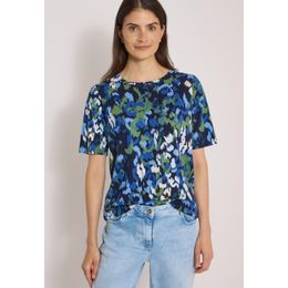 Cecil Damen T-Shirt, bunt, Gr. S, gemustert, Web, 100% Baumwolle, Shirts, aus reiner Baumwolle