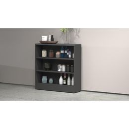 KOCHSTATION K&uuml;chenregal &raquo;Sole,Regal,Standregal,K&uuml;chenregal,Ablageregal&laquo; Kombinierbar mit K&uuml;cheninsel Serie Sole grau B/H/T: 90cm x 90cm x 25cm, 3 Stk.