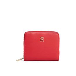 Tommy Hilfiger Damen Geldb&ouml;rse &raquo;TH ICON MED ZA FLAP&laquo;, Damen Geldbeutel, Portemonnai mit edlem TH-Logoemblem rot Einheitsgr&ouml;&szlig;e