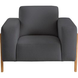 exxpo - sofa fashion Sessel &raquo;Starr, Loungesessel, Scandic Design mit Sichtholz am Armteil&laquo; im Scandinavian Design, mit Massive Holzf&uuml;&szlig;e, frei im Raum 