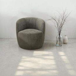 DOMO collection Sessel &raquo;Obidos moderner Loungesessel&laquo; Struktur weich, schlammfarben grau 95% Polyester, 5% Nylon Struktur weich, B/H/T: 72cm x 72cm x 
