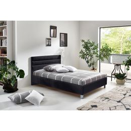 Westfalia Schlafkomfort Polsterbett schwarz Bezug: Microvelours (100% Polyester);Bonnell-Federkern-Matratzenbezug: 100% Polyester;Kaltschaum-Matratzenbezug: Frottee 100% 