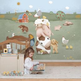 Little Dutch Vliestapete &raquo;Little Farm&laquo; neutral glatt 280x300cm (LxB) ca. 8,4m2 bunt Vlies B/L: 3m x 2,8m, Rollen: 1