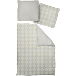 Adam Bettw&auml;sche &raquo;Romantic Puligny light&laquo; 2 Stk. aus 100 % Bio-Baumwolle, 2 teilig - Bettw&auml;sche Set silber Renforc&eacute;, Obermaterial: 100% Baumwolle B/L: 135cm