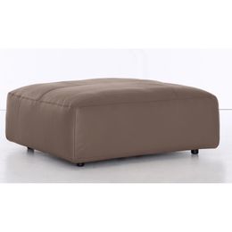 Musterring Hocker &raquo;LUCIA&laquo; braun Flachgewebe VALMONT (60% Baumwolle/40% Leinen);Leder PURO, pigmentiertes Leder;Microfaser CRONA (100% Polyester);Flachgewebe 
