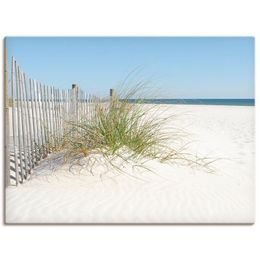 Artland Leinwandbild &raquo;Sch&ouml;ne Sandd&uuml;ne mit Gr&auml;sern und Zaun&laquo; Strand 1 Stk. tlg. auf Holzrahmen gespannt beige Leinwand B/H/T: 40cm x 30cm, Leinwandbild Strand 