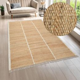 LeGer Home by Lena Gercke Teppich &raquo;Lenia, handgewebt, Jute&laquo; rechteckig 10 mm H&ouml;he mit Fransen, Teppich, Wohnzimmer, Schlafzimmer, Esszimmer Jute B : 