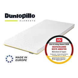 Dunlopillo Topper &raquo;Elements, Premium Viscotopper 90x200 & 140x200 cm&laquo; Matratzentopper Made in EU Geeignet f&uuml;r Boxspringbetten wei&szlig; Polyester B/L: 160cm x 200cm (