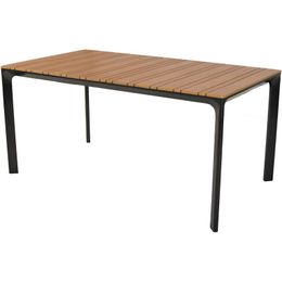 Merxx Gartentisch &raquo;rechteckig&laquo; 1 Stk. tlg. Tischplatte aus Kunststoff in Holzoptik beige Stahl;Kunststoff B/H/T: 90cm x 75cm x 156cm