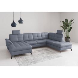 Sit & More sit&more Wohnlandschaft &raquo;Zora&laquo; B/H/T: 212cm, NaturLEDER Stoff,mega-Recamiere links, ohne Bett,ohne Bettkasten