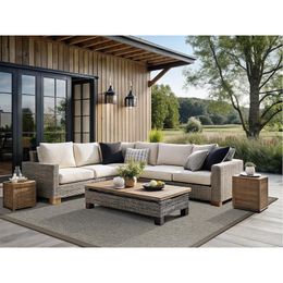 Dekowe Teppich &raquo;Naturino Rips&laquo; rechteckig 7 mm H&ouml;he Flachgewebe, Sisal-Optik, mit Bord&uuml;re, In- und Outdoor geeignet grau Kunstfaser B : 60cm 1 Stk., 7mm, L: 