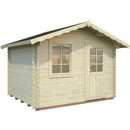 Palmako Gartenhaus &raquo;Emma&laquo; 4,6 qm beige Massivholz Fu&szlig;boden im Gartenhaus, ohne Dacheindeckung