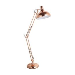 Eglo Stehlampe &raquo;BORGILLIO&laquo; E27 1 Stk. Standleuchte, Industrial, Stahl in Kupfer, E27, inkl. Trittschalter rosa 1, H: 190cm, 1 Stk.