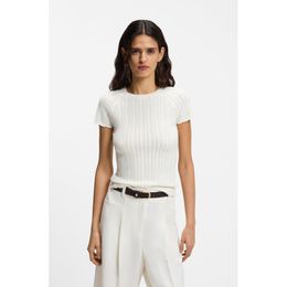 BOSS Orange Damen BOSS Orange Kurzarmpullover &raquo;Fice Premium Damenmode&laquo; mit Wellenstruktur, Slim Fit L