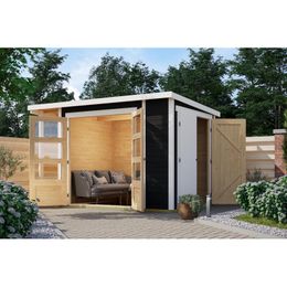 Konifera Gartenhaus &raquo;Pinta&laquo; braun Massivholz ohne Fu&szlig;boden, ohne Dacheindeckung