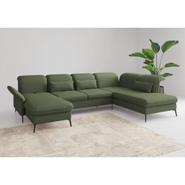 Sit & More sit&more Wohnlandschaft &raquo;Emely, inkl. Sitztiefenverstellung&laquo; wahlweise mit Schlaffunktion,Bettkasten,Kopf- & Armteilverstellung gr&uuml;n 95%Polyester, 5% 