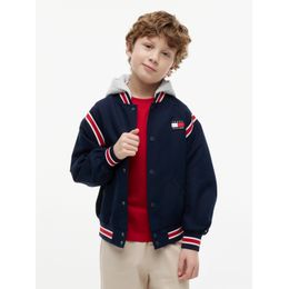 Tommy Hilfiger Jungen Bomberjacke, blau, Gr. 5, unifarben, Web, Obermaterial: 100% Polyester. Futter: 100% Polyester, Jacken, abnehmbare Kapuze,