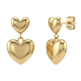Amor Damen Paar Ohrh&auml;nger &raquo;Herzen&laquo; gold Edelstahl