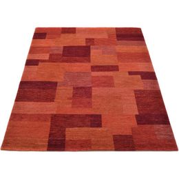 OCI DIE TEPPICHMARKE Wollteppich &raquo;ELEGANT NEW LIMA&laquo; rechteckig 13 mm H&ouml;he reine Wolle, Nepal Orientteppich, handgekn&uuml;pft rot Wolle B : 90cm 1 Stk., 