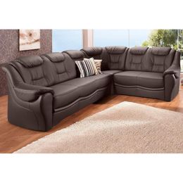 Sit & More sit&more Ecksofa &raquo;Bellevue L-Form&laquo; wahlweise mit Schlaffunktion braun PRIMABELLE-Microfaser (100% Polyester);SOFTLUX -Kunstleder;Luxus-NaturLEDER B/H/