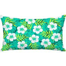queence Dekokissen &raquo;Hawaii Bl&uuml;te&laquo; Premium Outdoor Kissenbezug; Format: 60x40 cm Polyester B/L: 60cm x 40cm, 1 Stk.