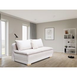 Home Affaire Schlafsofa &raquo;Bea, B: 218 cm, Liegel. 158x198 cm&laquo; Schlaffunktion, Bettkasten & 1 Zierkissen, Dauerschlafsofa Boxspring beige 100%Polyester 