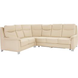 Sit & More sit&more Ecksofa &raquo;Boccaccio L-Form&laquo; mit Federkern und Kopfteilverstellung, wahlweise mit Schlaffunktion wei&szlig; Kunstleder SOFTLUX ;Luxus-Microfaser (90%