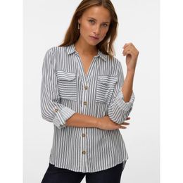 V&eacute;ro Moda Vero Moda Damen Hemdbluse &raquo;VMBUMPY L/S SHIRT NEW WVN GA NOOS&laquo; Viskose, regular fit wei&szlig; XS