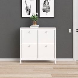 Home Affaire Schuhschrank &raquo;Madrid, Schuhaufbewahrung mit Griffen, skandinavisches Design&laquo; Mit 4 Klappen, jeweils 2 B&ouml;den, B: 102 cm, H: 103 cm, Zwei 