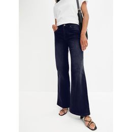bonprix Damen bonprix Weite Jeans Loose Fit, 5-Pocket-Style, Wide-Leg Jeans, Mid Waist schwarz 44, N-Gr