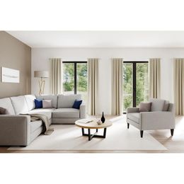 HOMING Vorhang &raquo;Velia&laquo; verdeckte Schlaufen 1 Stk. tlg. Fertigschal beige Polyester 245cm, verdeckte Schlaufen, 140cm