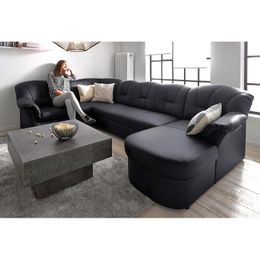 DOMO collection Wohnlandschaft &raquo;Papenburg, zeitlose R&uuml;ckensteppung, elegante Formensprache, U-Form&laquo; in gro&szlig;er Farbvielfalt, wahlweise mit Bettfunktion