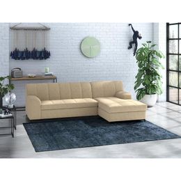 Home Affaire Ecksofa &raquo;Balme L-Form&laquo; Inkl. Zierkissen, wahlweise mit Bettfunktion beige 100% Polyester B/H/T: 239cm x 75cm x 152cm, Struktur fein, 