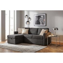 Ecksofa &raquo;NORDHUS, L-Form, 200 cm, Recamiere rechts/links montierbar&laquo; mit Stauraum, feiner Webstoff-Bezug 100% Polyester B/H/T: 200cm x 80cm x 128cm, 