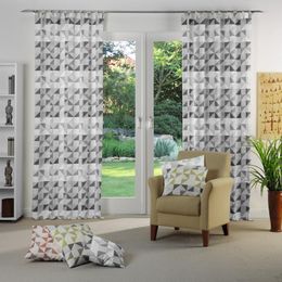 WIRTH Vorhang &raquo;Berlare&laquo; Schlaufen 1 Stk. tlg. grau Jacquard, Baumwolle, Polyester 285cm, Schlaufen, 132cm