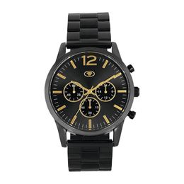Tom Tailor Herren Tom Tailor Chronograph Quarzuhr, Armbanduhr, Herrenuhr, Edelstahlarmband, analog schwarz Einheitsgr&ouml;&szlig;e