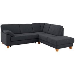 Home Affaire Ecksofa &raquo;Belfort L-Form&laquo; mit Federkern, wahlweise mit Schlaffunktion und Stauraum grau Struktur fein ( 100% Polyester);Luxus-Microfaser 