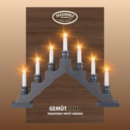 Weigla LED Lichterbogen &raquo;Schwede, Made in Germany&laquo; 1 Stk. 7-flammig grau Massivholz B/H/T: 47,5cm x 33cm x 6cm