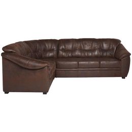 OTTO home Ecksofa &raquo;Savona L-Form, B: 262 cm&laquo; mit Federkern braun Kunstleder in Antiklederoptik B/H/T: 262cm x 90cm x 212cm, Microfaser, langer 