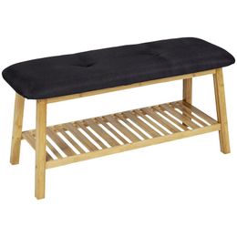 Wenko Schuhbank &raquo;Ecori&laquo; mit Sitzpolster schwarz Bambus, Polyester B/H/T: 90cm x 45cm x 33cm, Polyester