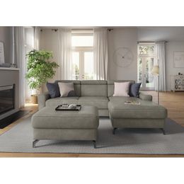 Sit & More sit&more Ecksofa &raquo;Scarlett L-Form&laquo; inklusive Kopfteilverstellung, optional Schlaffunktion & Bettkasten grau B/H/T: 258cm x 172cm, Luxus-Microfaser, 