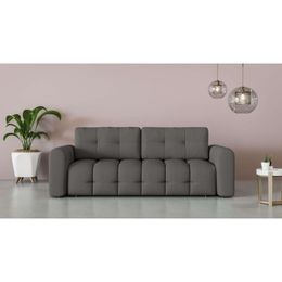 OTTO home 3-Sitzer &raquo;Manilla, wahlweise mit Bettfunktion, B/T/H 265/117/91 cm&laquo; mit Wellenunterfederung, in verschiedenen Materialien und Farben grau 